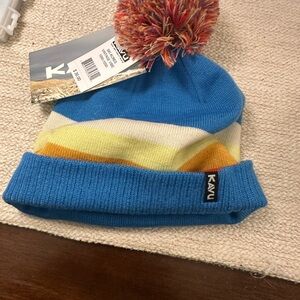 Kavu | Accessories | Kavu Striped Beanie Blue Yellow Orange Red | Poshmark